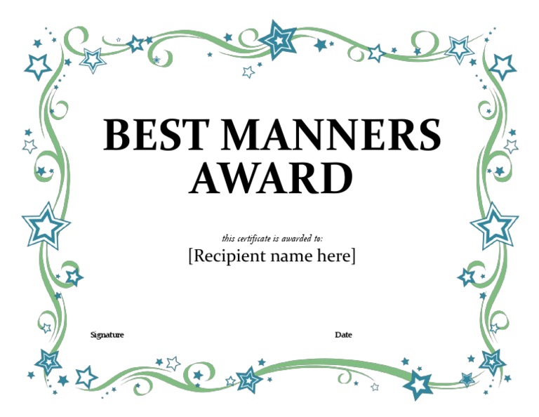 Best Manners Award | PDF