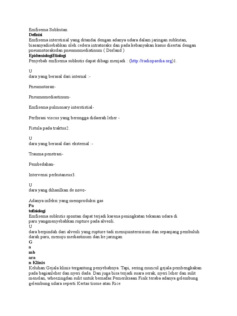 Emfisema Subkutan | PDF