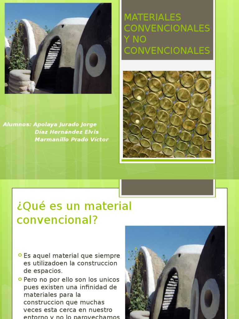Materiales Convencionales y No Convencionales Final | Ladrillo ...