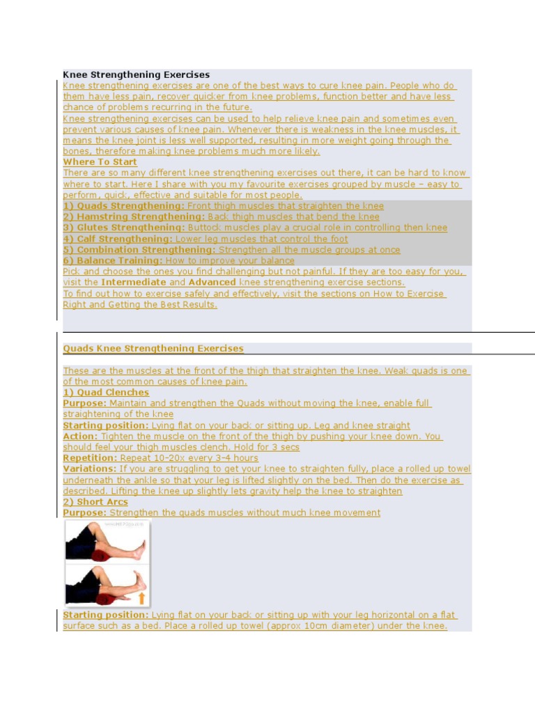 Knee Strengthening Exercises | PDF | Physical Exercise | Knee