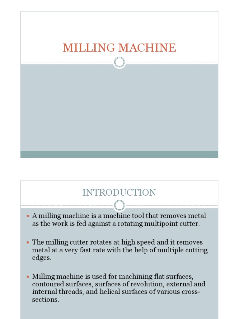 JJ104 Workshop Technology Chapter6 Milling Machine | PDF | Production ...