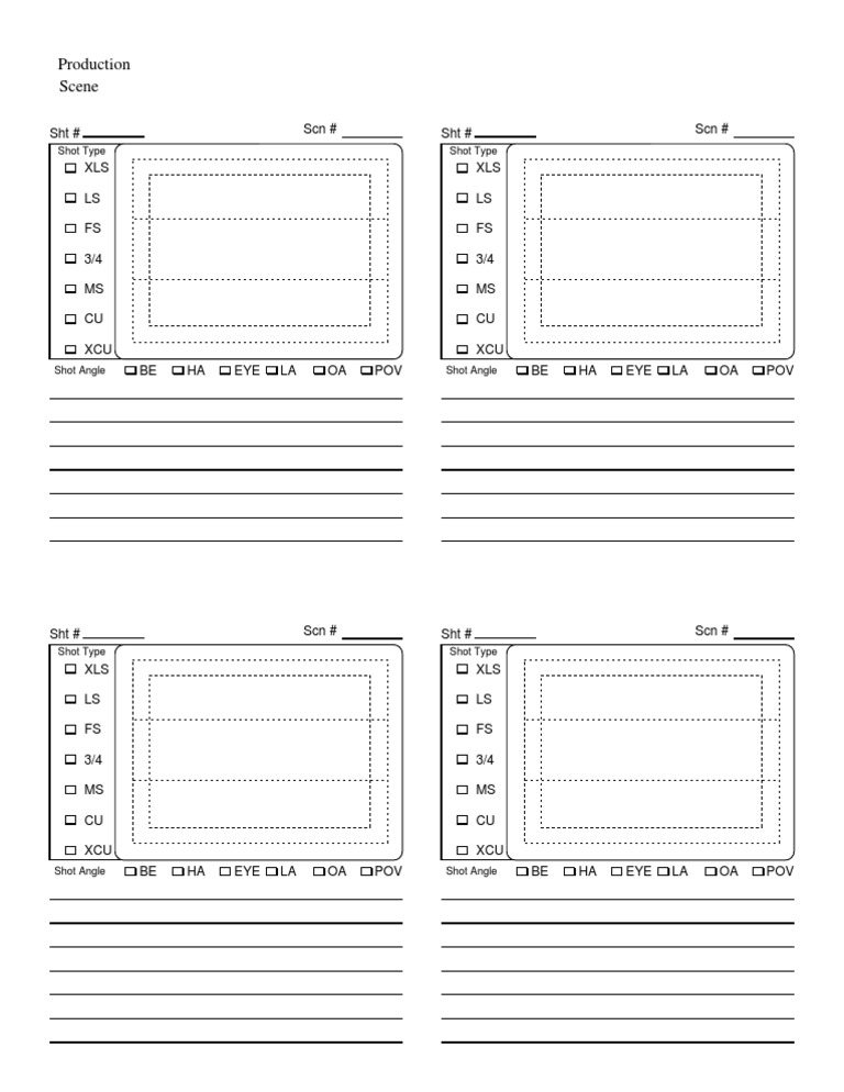 Storyboard Shot List Template | PDF