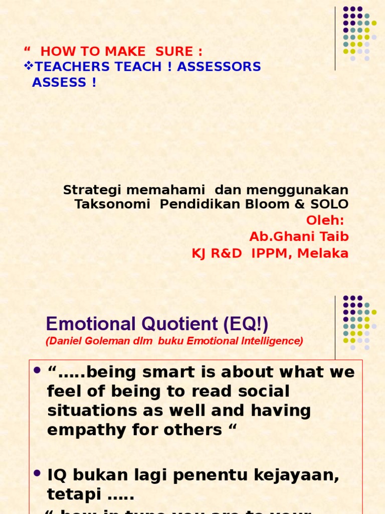 taksonomi solo and bloom.pptx | Metacognition | Conceptual Model