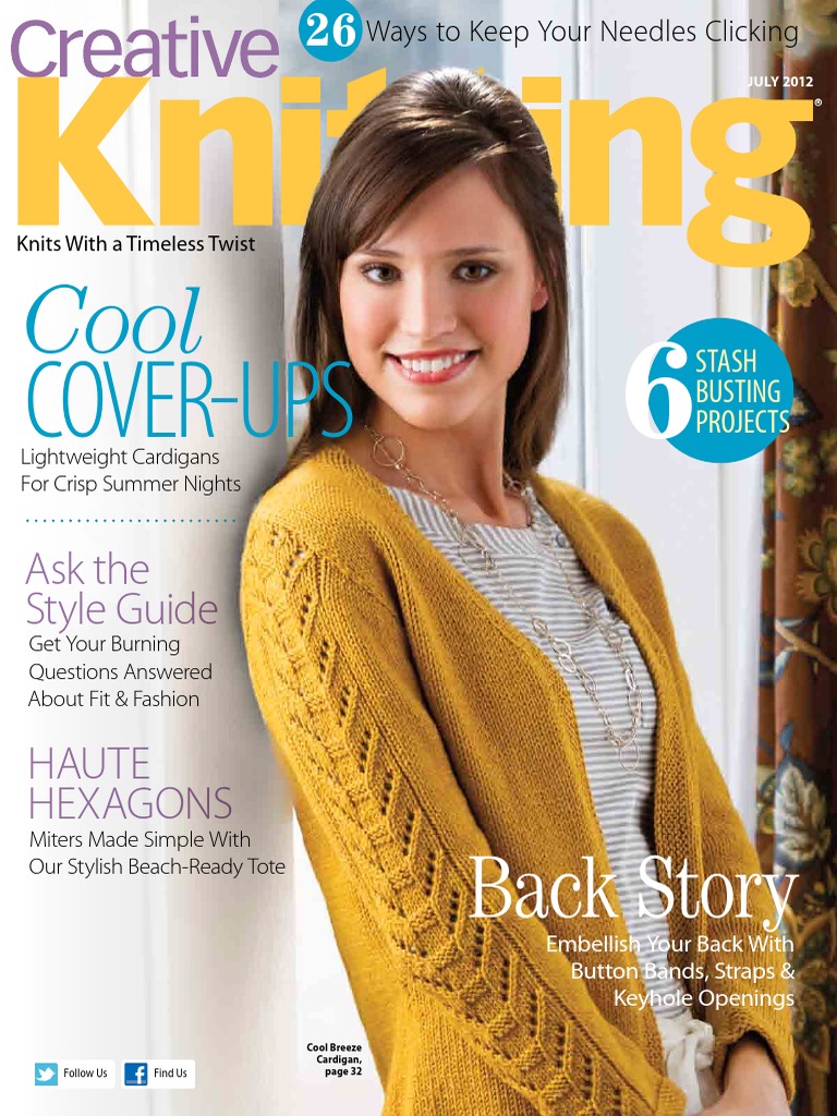 Creative Knitting Magazine - July 2012 | PDF | Knitting | Gauge (Knitting)