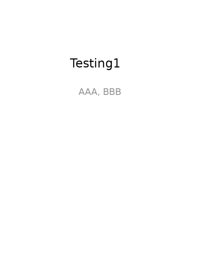 Testing Document Overview: AAA, BBB | PDF