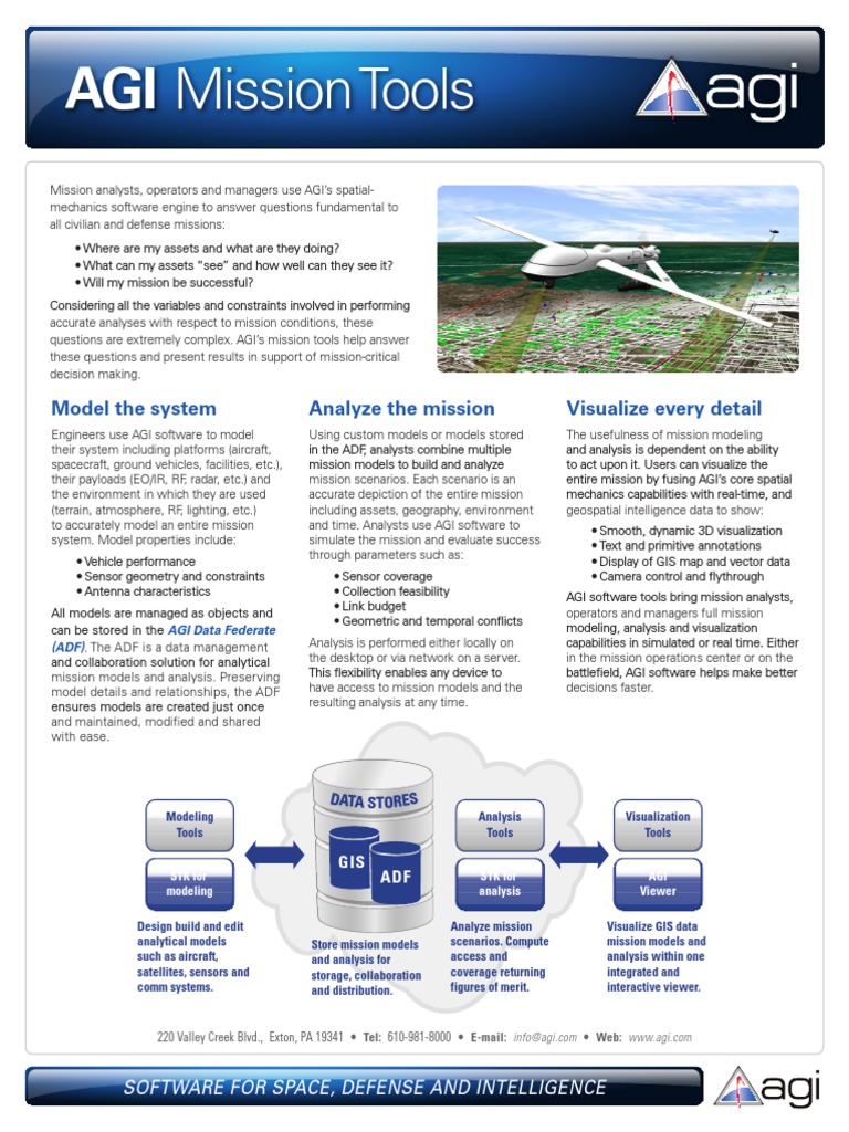 AGI Mission Tools: Model The System Analyze The Mission Visualize Every ...