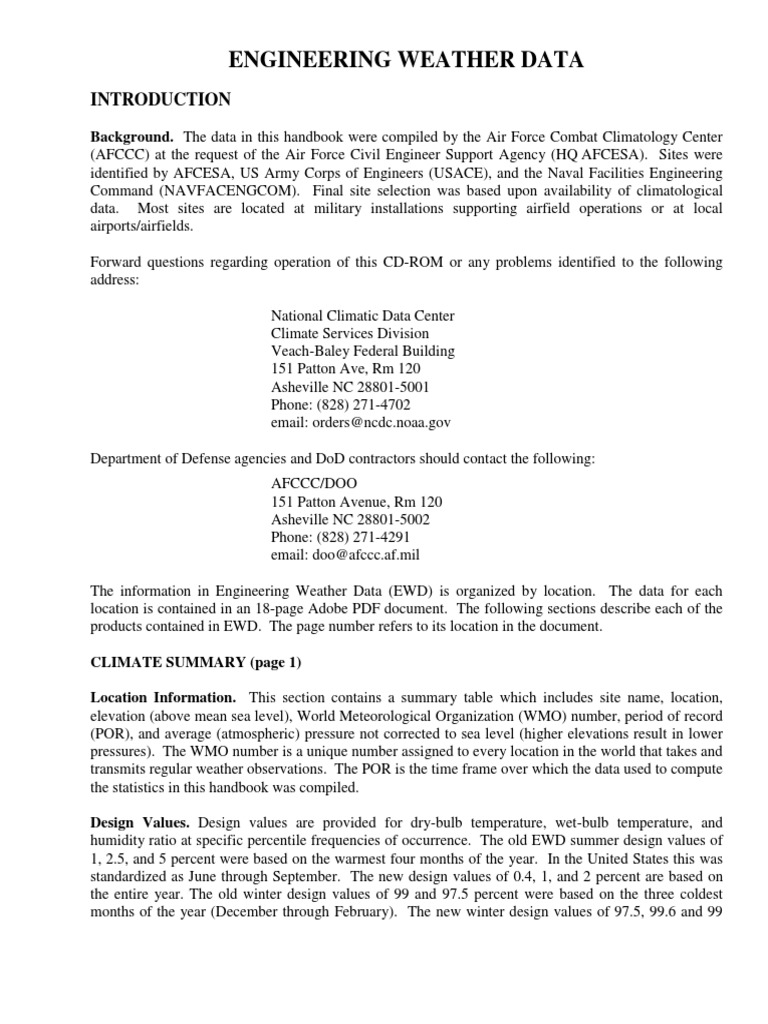 Handbook For Engineering Weather Data | PDF | Relative Humidity | Air ...