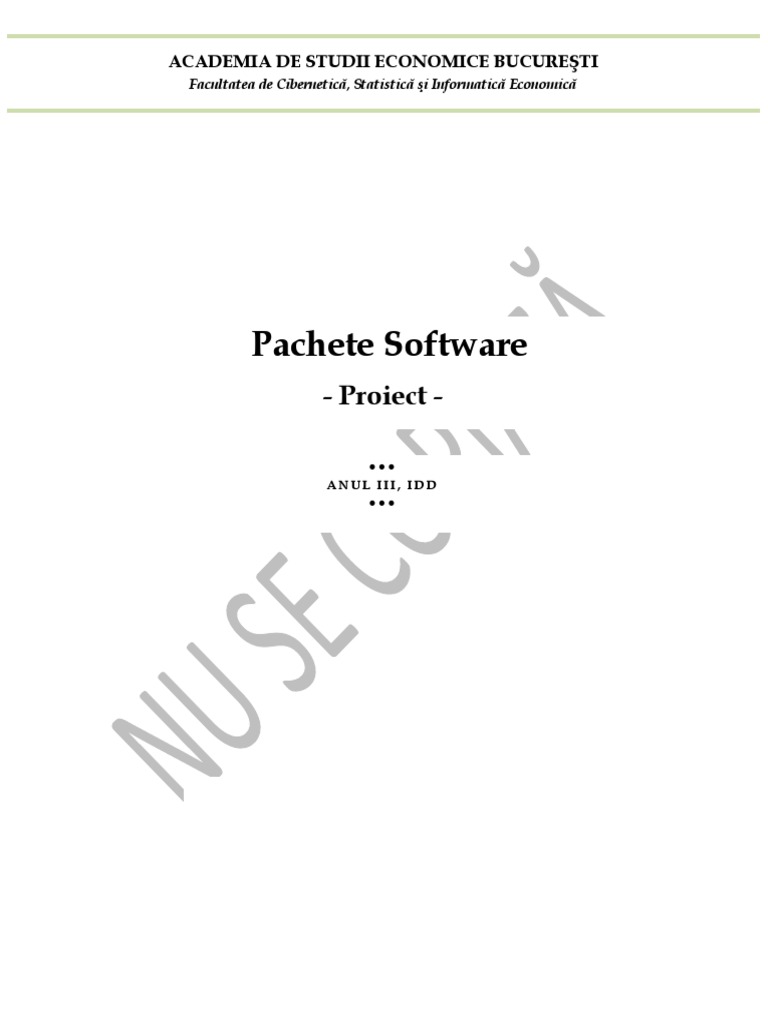Exemplu Proiect Pachete Software | PDF