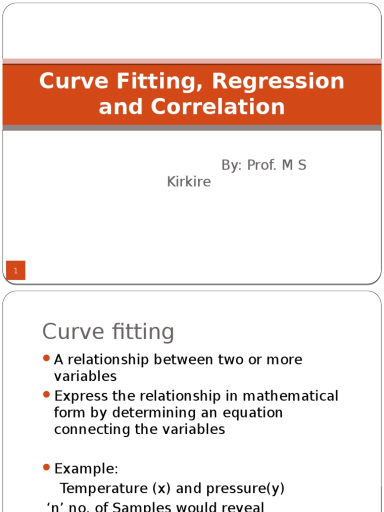 Chapter 2 Curve Fitting, Regression and Correlation | Download Free PDF ...