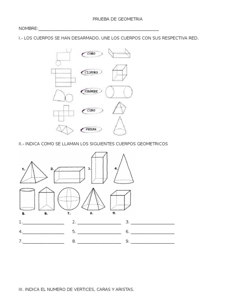 Prueba de Geometria Segundo Basico | PDF