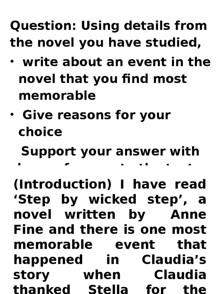 Memorable Event in "Step by Wicked Step" | PDF | Mystery, Thriller ...