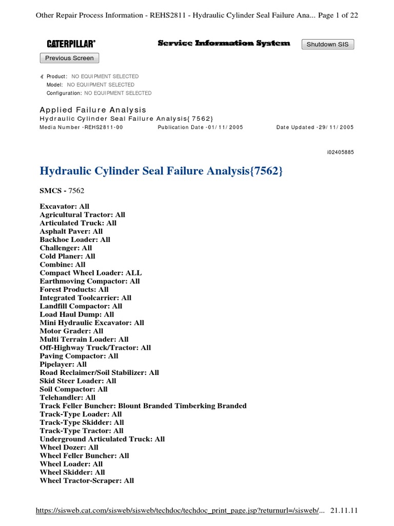 Applied Failure Analysis Hydraulic Cylinder Seal Failure Analysis | PDF ...
