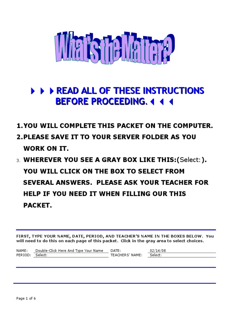 Phases of Matter Webquest | PDF | Solution | Atoms