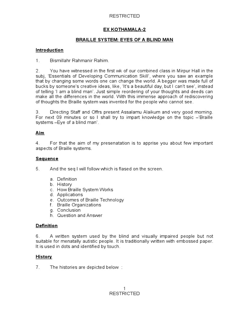 Barille System - Tools For Blind Man | PDF | Visual Impairment | Alphabet