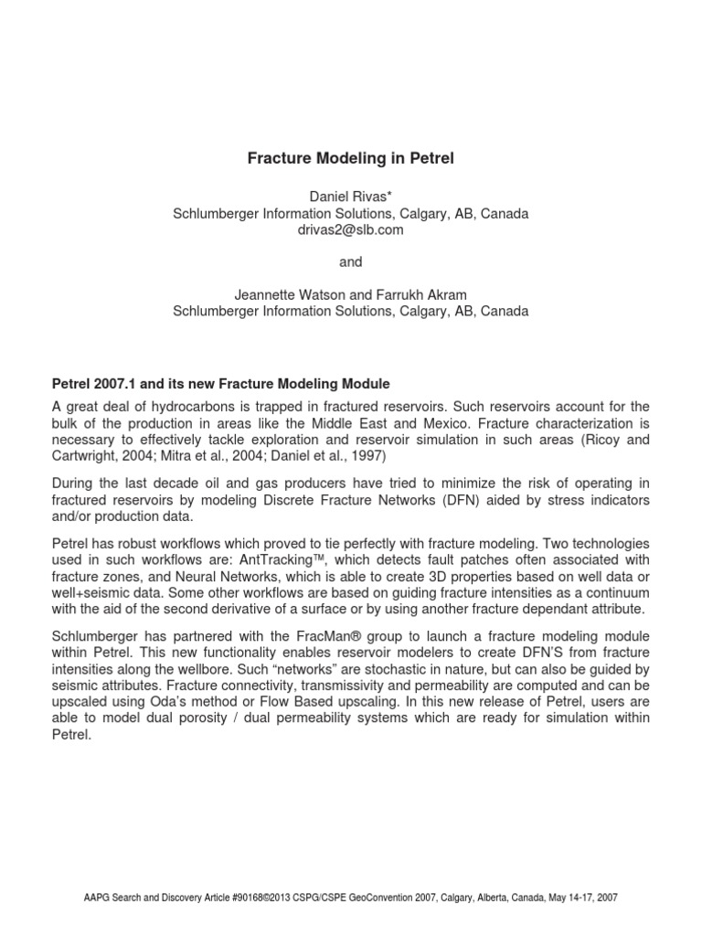 Petrel 2007.1 and Its New Fracture Modeling Module | PDF | Petroleum ...