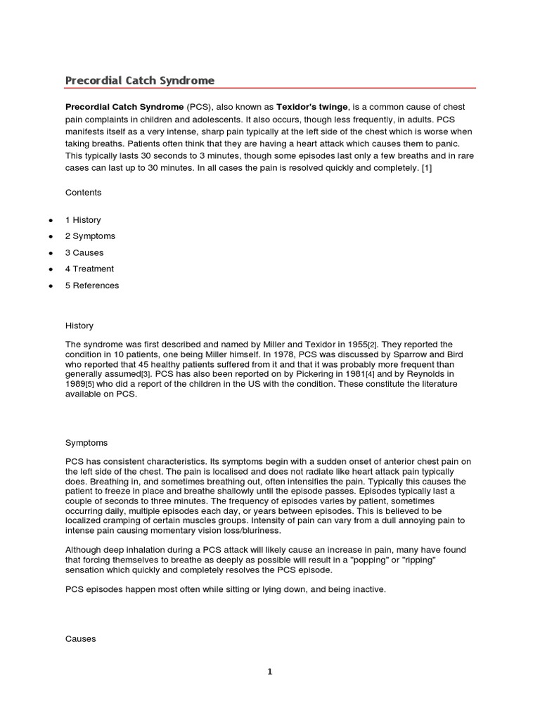 Precordial Catch Syndrome | Symptoms And Signs: General | Diseases And ...