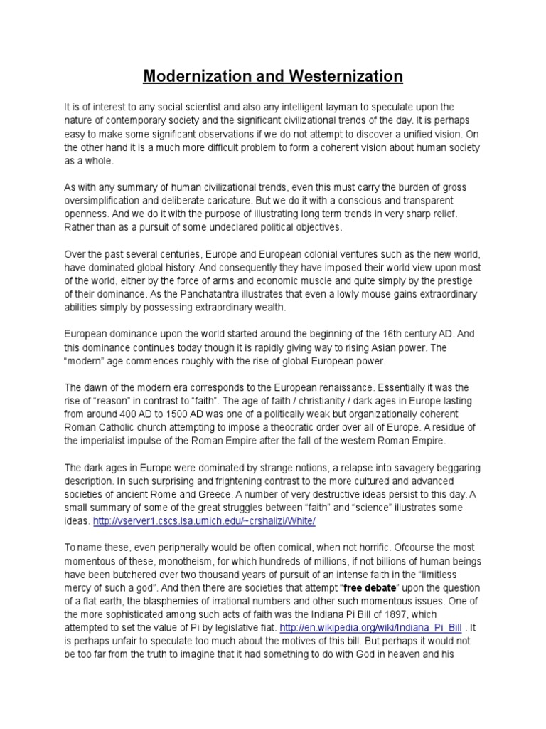 Modernization and Westernization Thoughts | PDF | Europe Travel | Modernization Theory