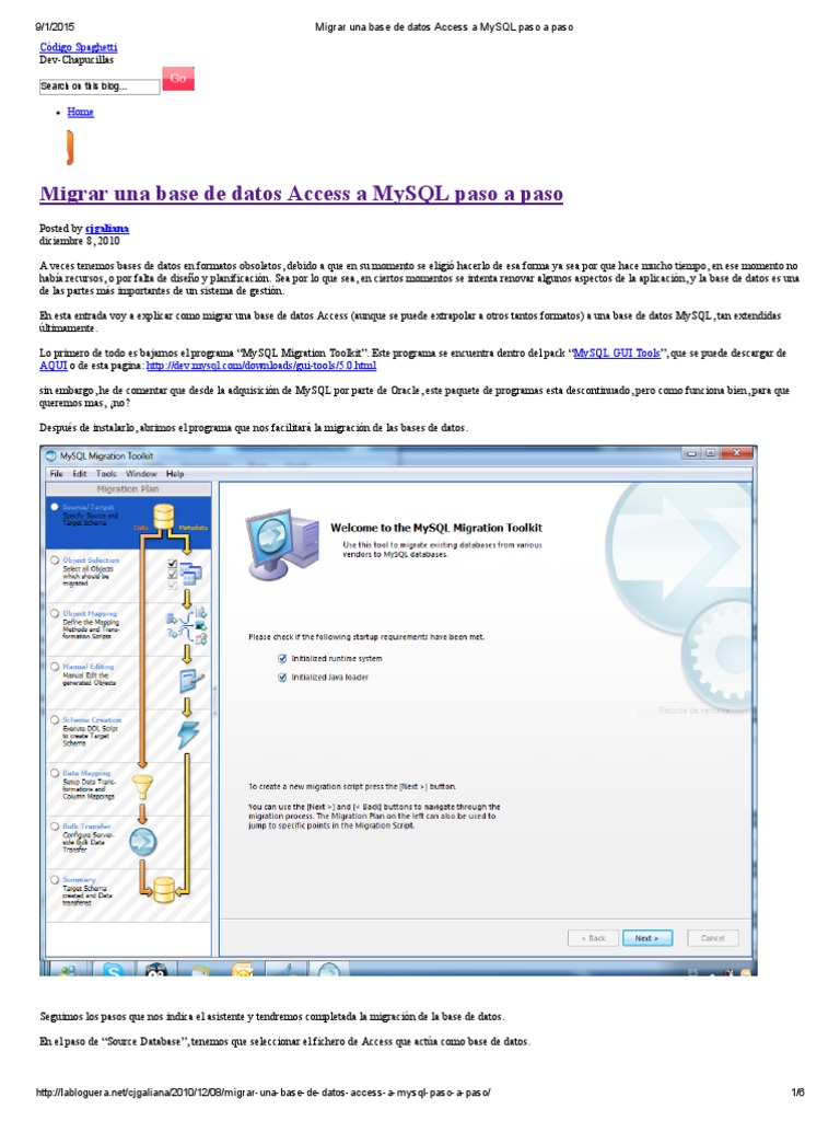 Migrar Una Base de Datos Access A MySQL Paso A Paso | PDF | Mi sql | SQL