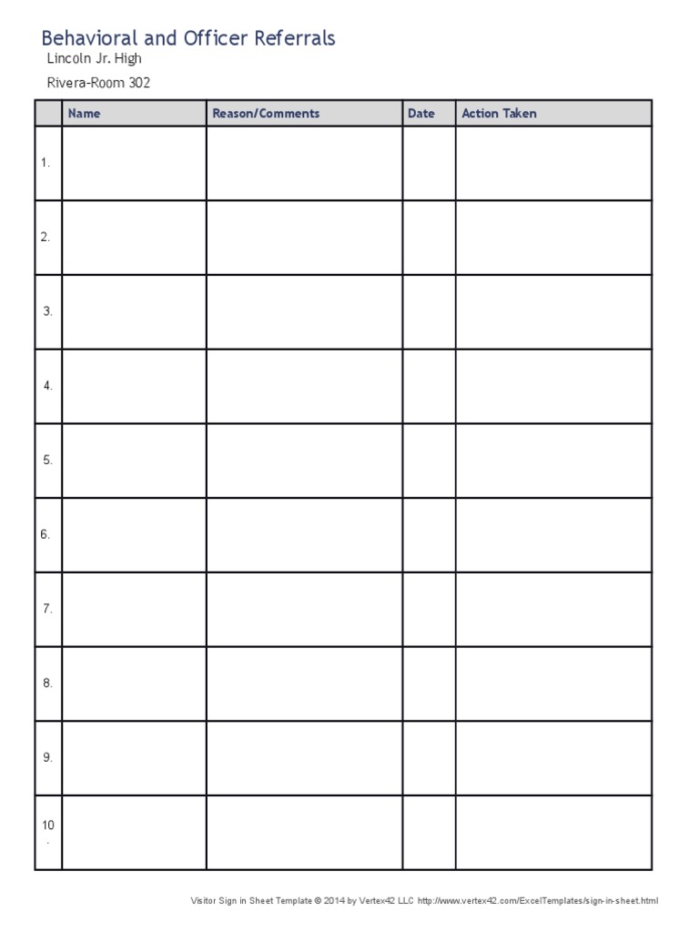 Behavioral Refferal Log | PDF | Career & Growth | Business