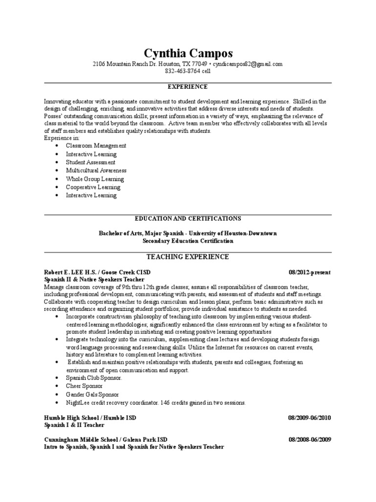 Cynthia Campos Resume-1 | PDF