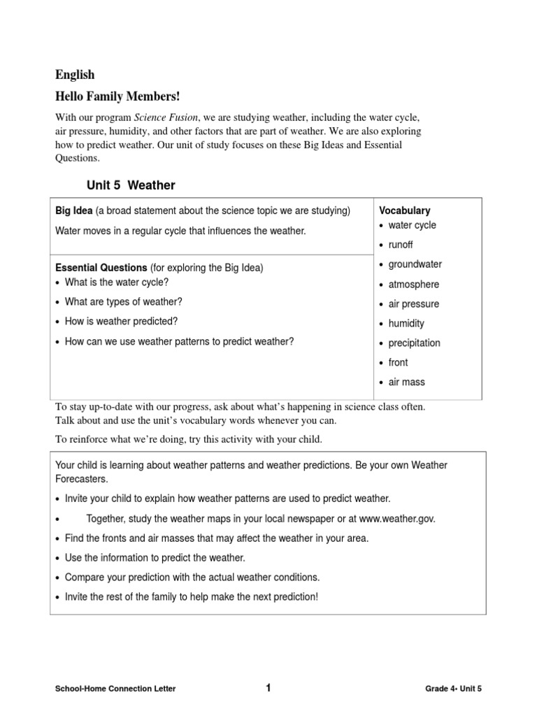 Weather Study for Grade 4 Families | PDF | Climate | Planetary Science