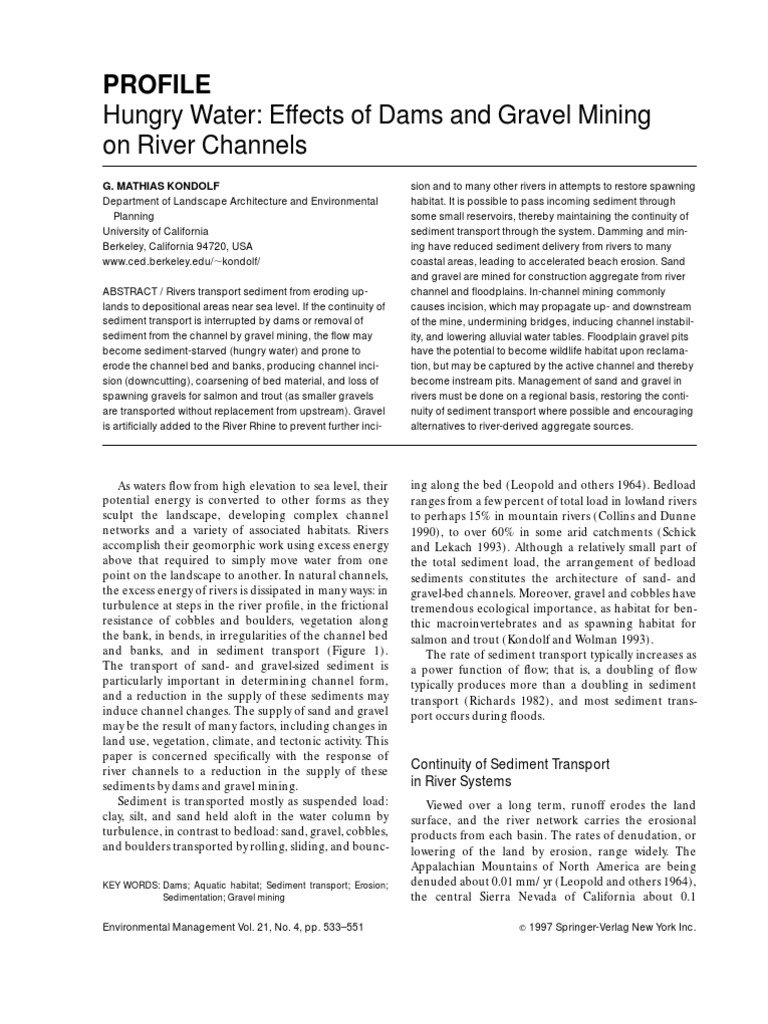 PROFILE Hungry Water: Effects of Dams and | PDF | Sediment | River