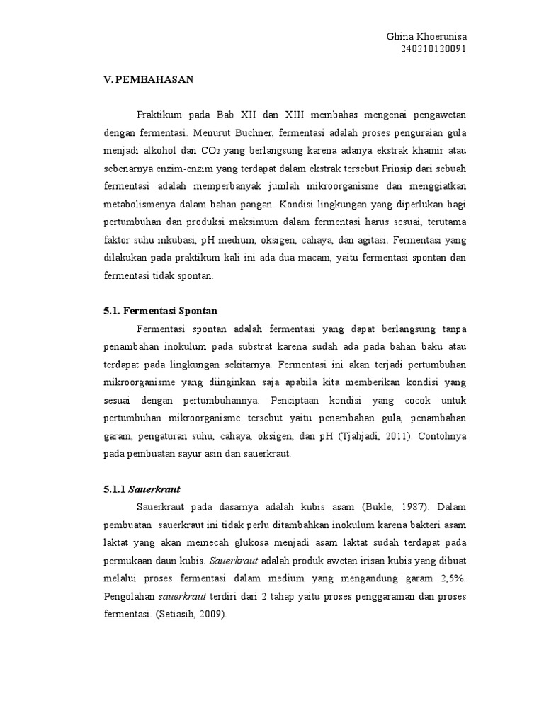 Proses Fermentasi Spontan Sauerkraut | PDF | Kesehatan Holistik ...