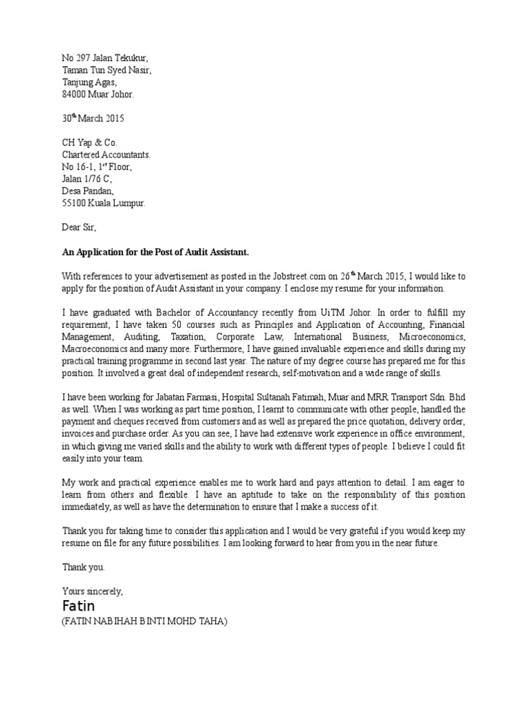 Job Application Letter | PDF