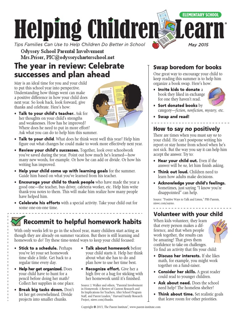 May 2015 Helping Children Learn Pdf Homework Leisure