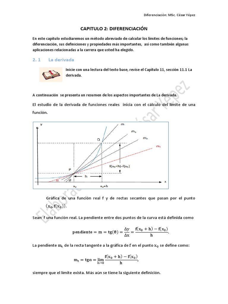 CAPITULO 2 - Derivación1 | PDF | Derivado | Pendiente