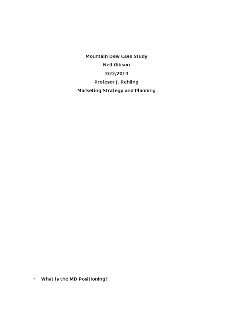 Mountain Dew Case | PDF