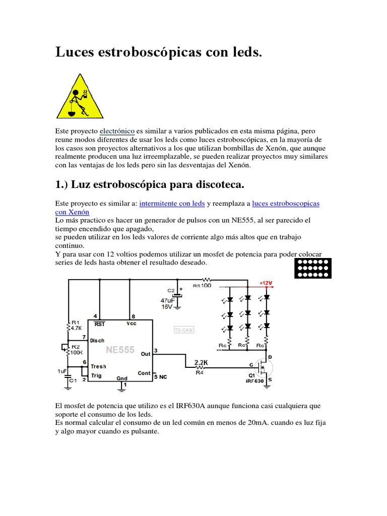 Luces Estroboscópicas Con Leds | PDF | Diodo emisor de luz | Ingeniería ...
