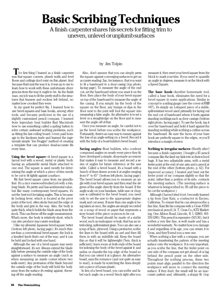 Basic Scribing Techniques | PDF | Compass | Angle