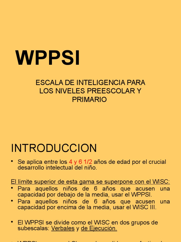 WPPSI Final | PDF