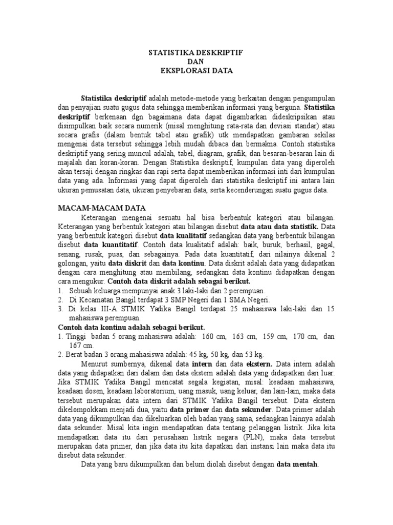 2.1 Statistika Deskriptif Dan Eksplorasi Data | PDF