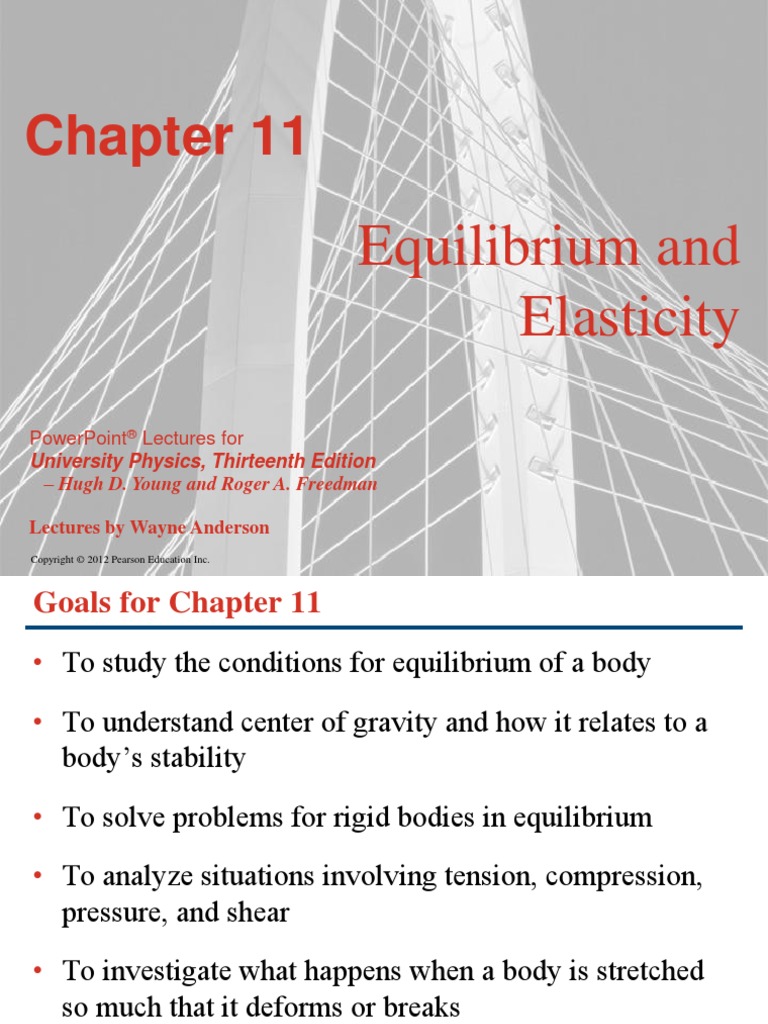 Equilibrium and Elasticity: Powerpoint Lectures For | PDF | Deformation (Mechanics) | Stress ...