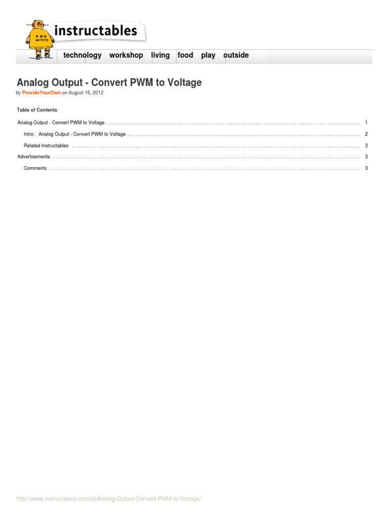 Analog Output Convert PWM To Voltage | PDF | Analog To Digital Converter | Digital To Analog ...