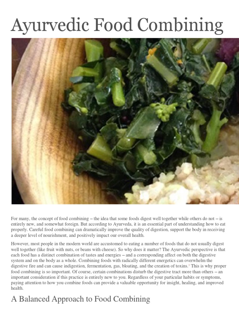 Ayurvedic Food Combinations Guide | PDF | Foods | Yogurt