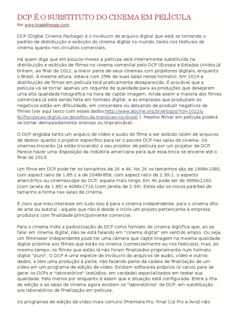 Tutorial para Criar DCP | PDF | Vídeo | Decibel
