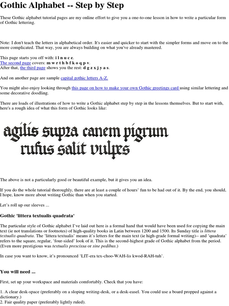 Gothic Alphabet | PDF | Calligraphy | Blue