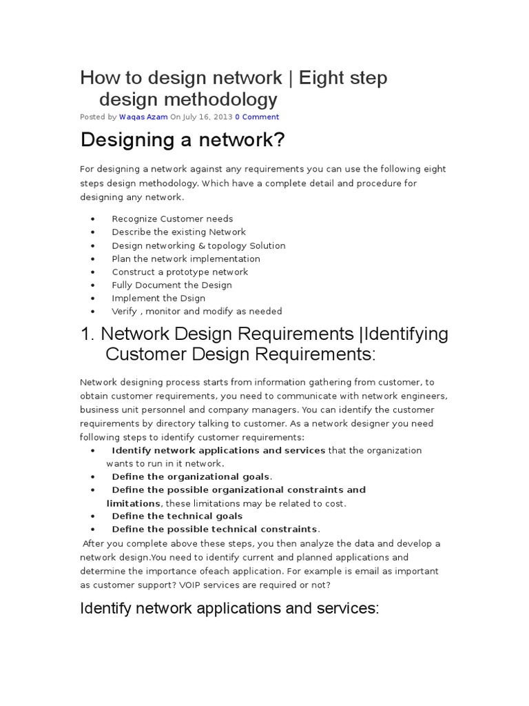 How To Design Network | PDF | Quality Of Service | Computer Network