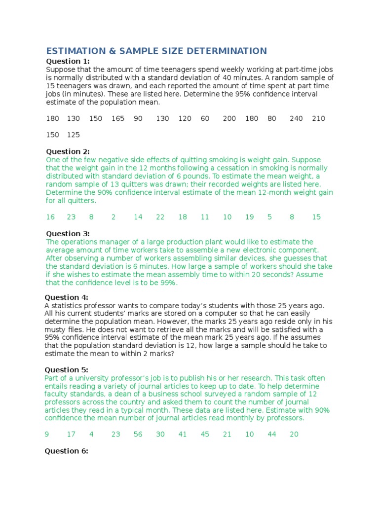 Confidence Intervals & Sample Size Analysis | PDF | Confidence Interval | Sample Size Determination