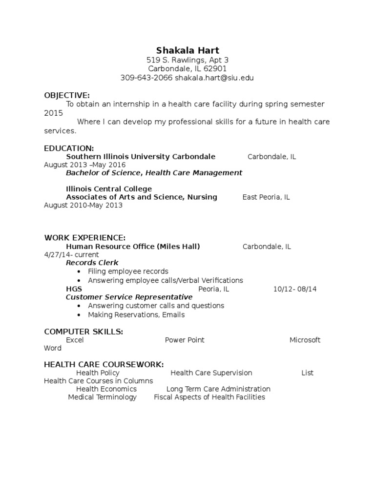 Internship in Health Care Management | PDF | Business