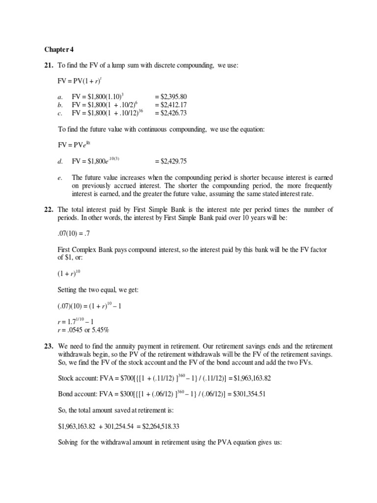 Chapter 4 Solutions | PDF | Present Value | Mathematical Finance