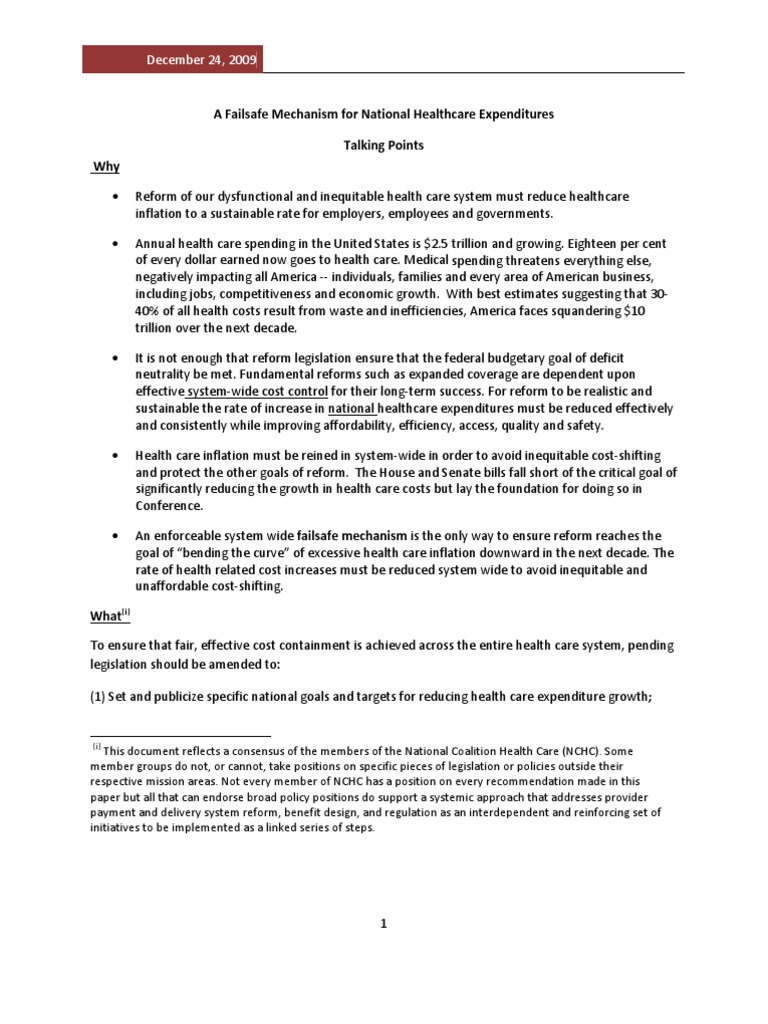 A Failsafe Mechanism For National Healthcare Expenditures 12-24-09 ...