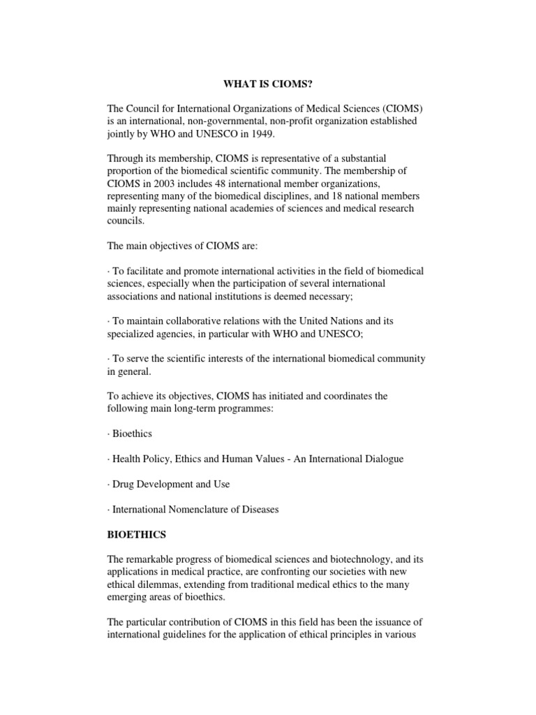 Types of Cioms | PDF | Pharmacovigilance | Clinical Trial