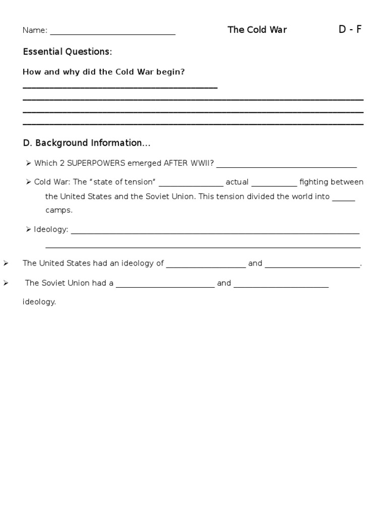 The Cold War Notes 2015 D-J | PDF | Cold War | Vietnam War