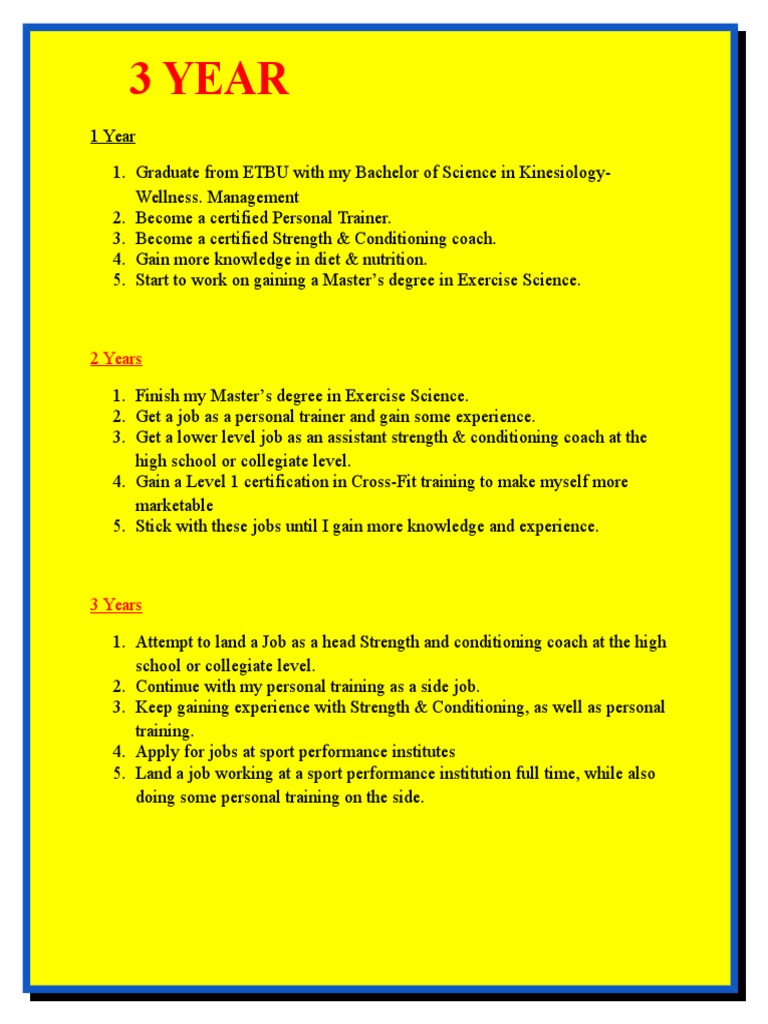 Career Goals Flyer | PDF | Career & Growth