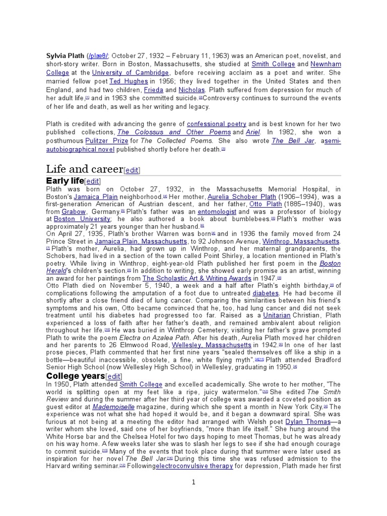 Sylvia Plath | PDF | Sylvia Plath | Poetry