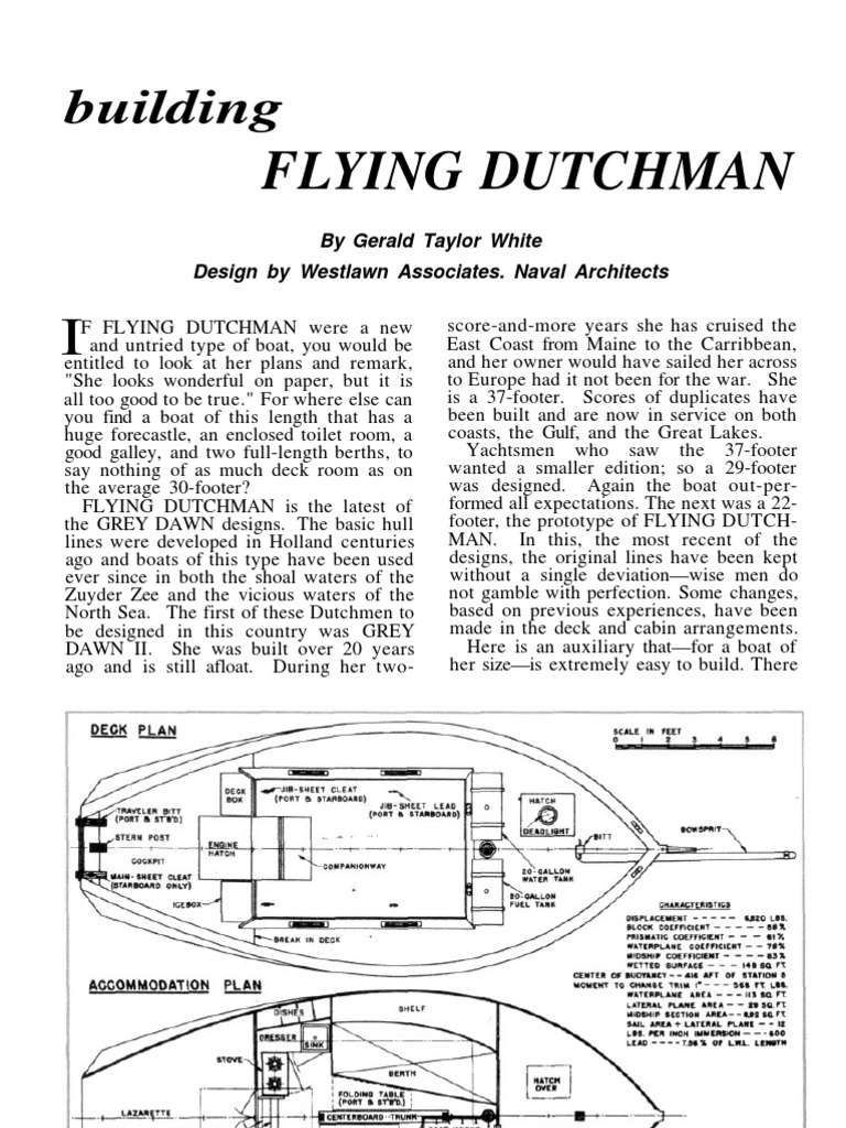 Flying Dutchman Sailboat Specifications | PDF | Hull (Watercraft) | Screw